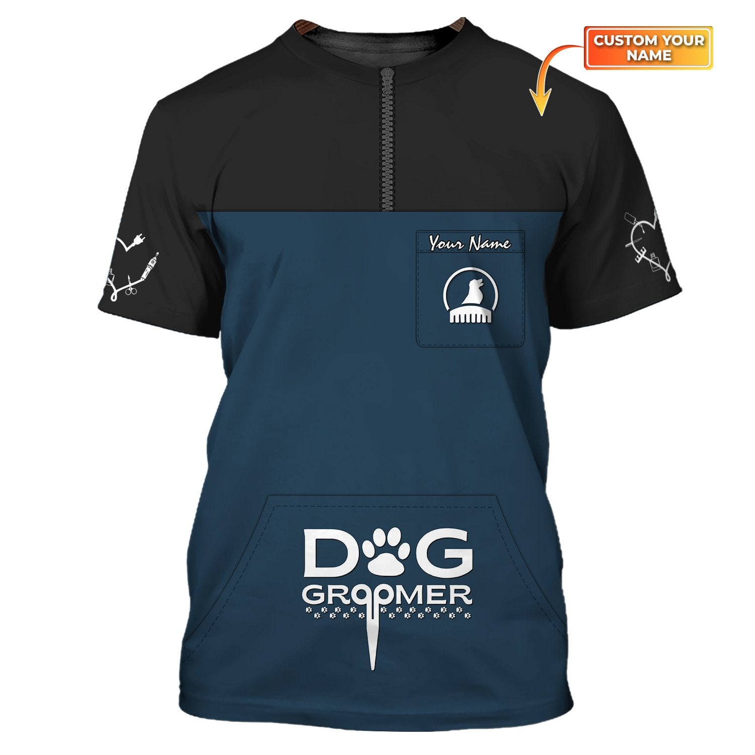 Latest Dog Groomer Pesonalized Shirt Grooming Uniform T-Shirt [Non Wor ...