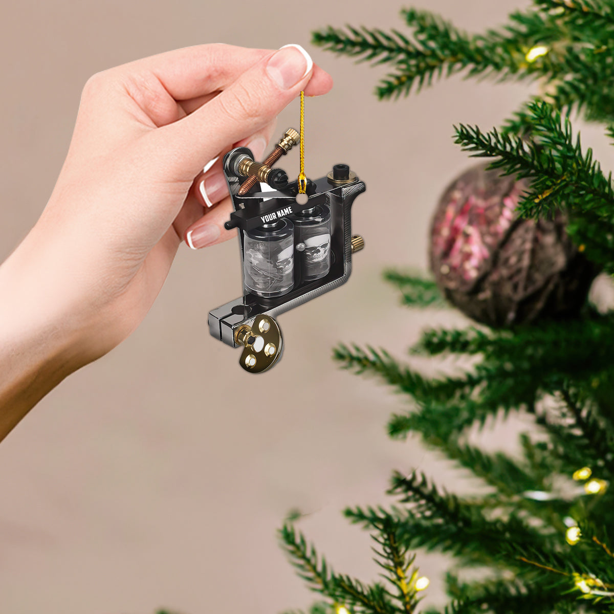 Tattoo Artist Shop Personalized Name Shaped Ornament Gift For Tattoo A ...