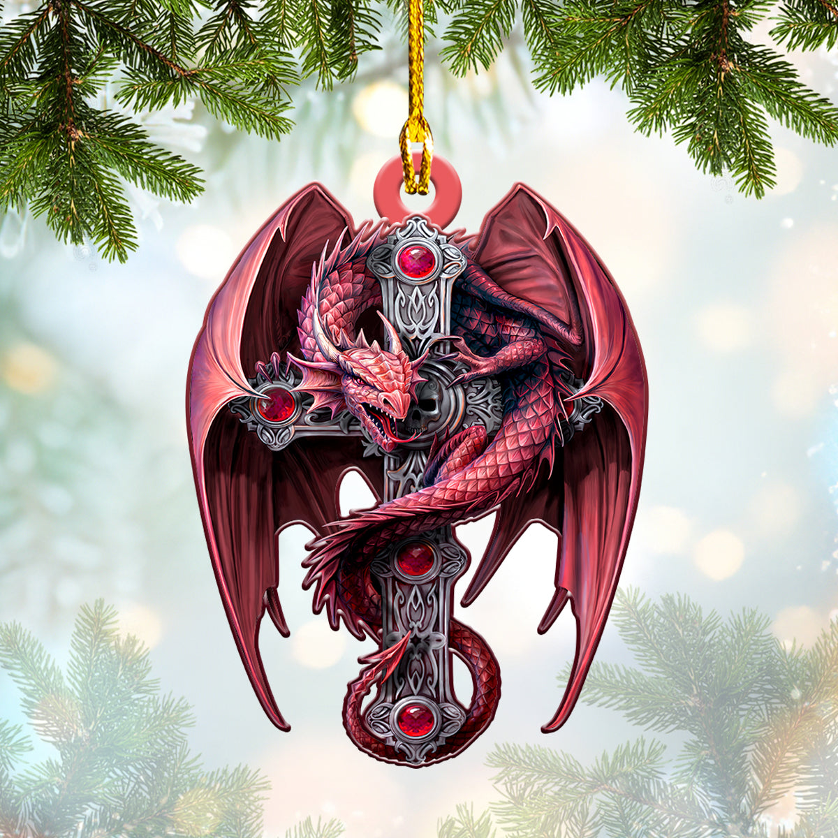 Red Dragon - Shaped Ornament – Trends Personalized