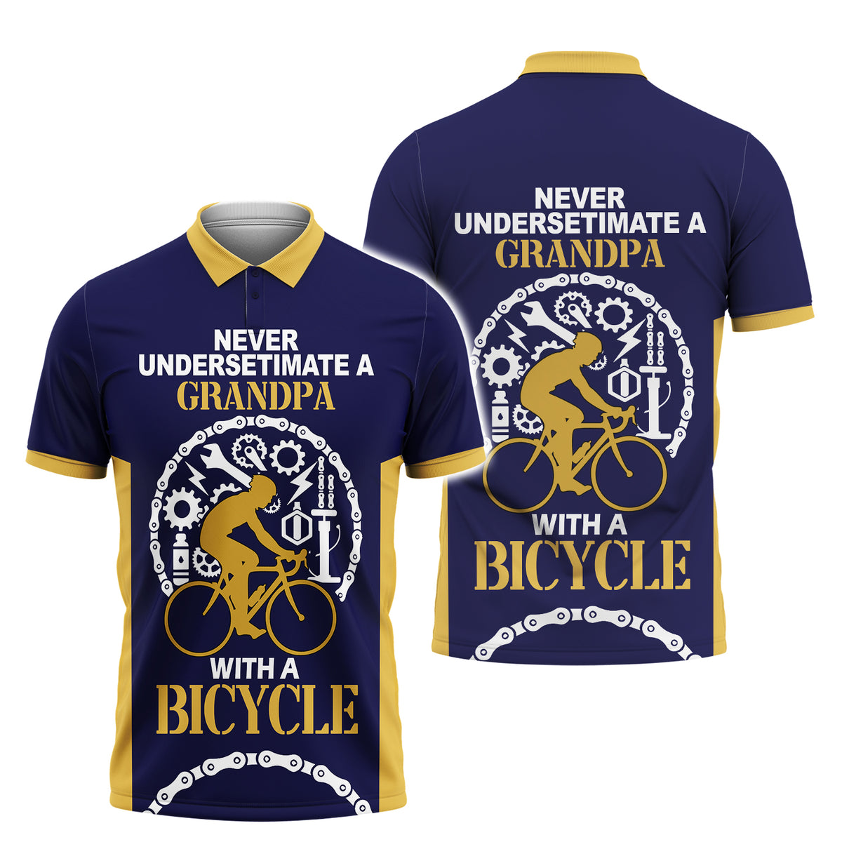Premium Men's Cycling Polo Shirt Grandpa- Hdmt – Trends Personalized