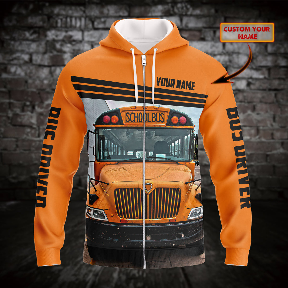 School Bus Driver, Personalized Name 3D Zipper Hoodie 20 – Trends ...