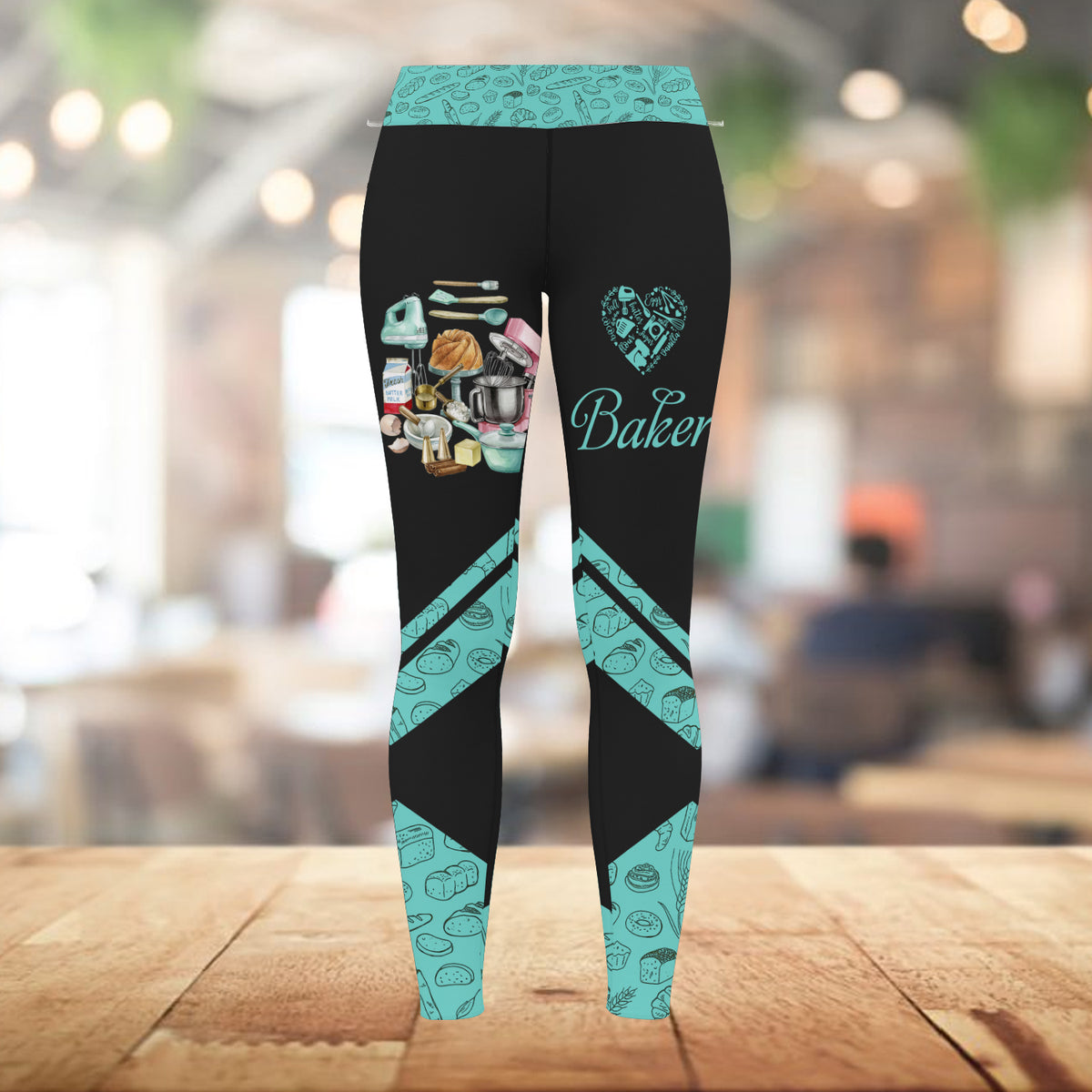 Baking Supplies, Baker, Bakery Chef Legging Bakery Pattern 3D Legging ...