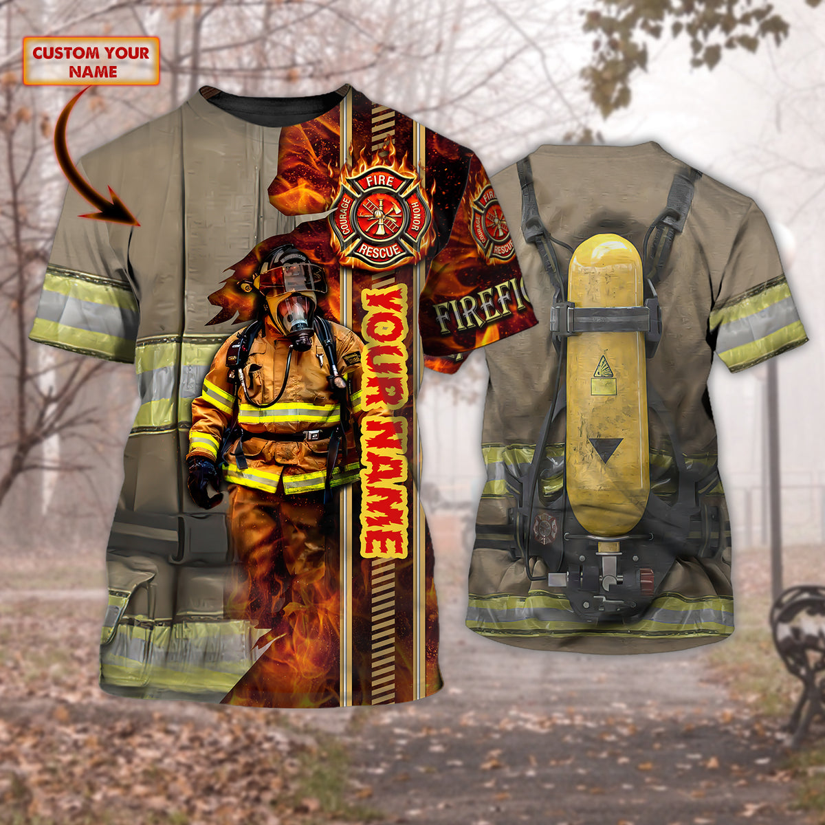 Firefighter - Personalized Name 3D Tshirt - Nia94 – Trends Personalized