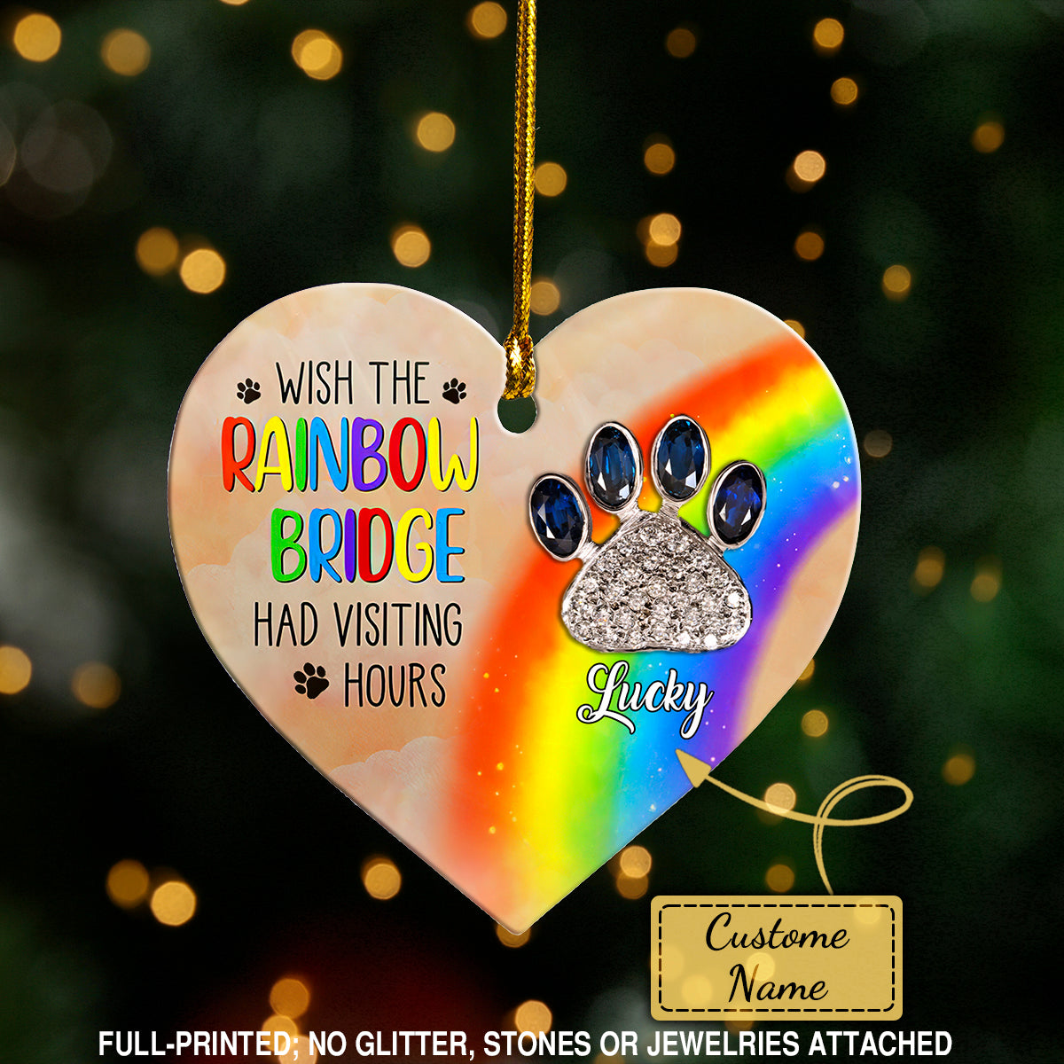 Custom Heart Ornament - Rainbow Bridge - Tad 1 – Trends Personalized