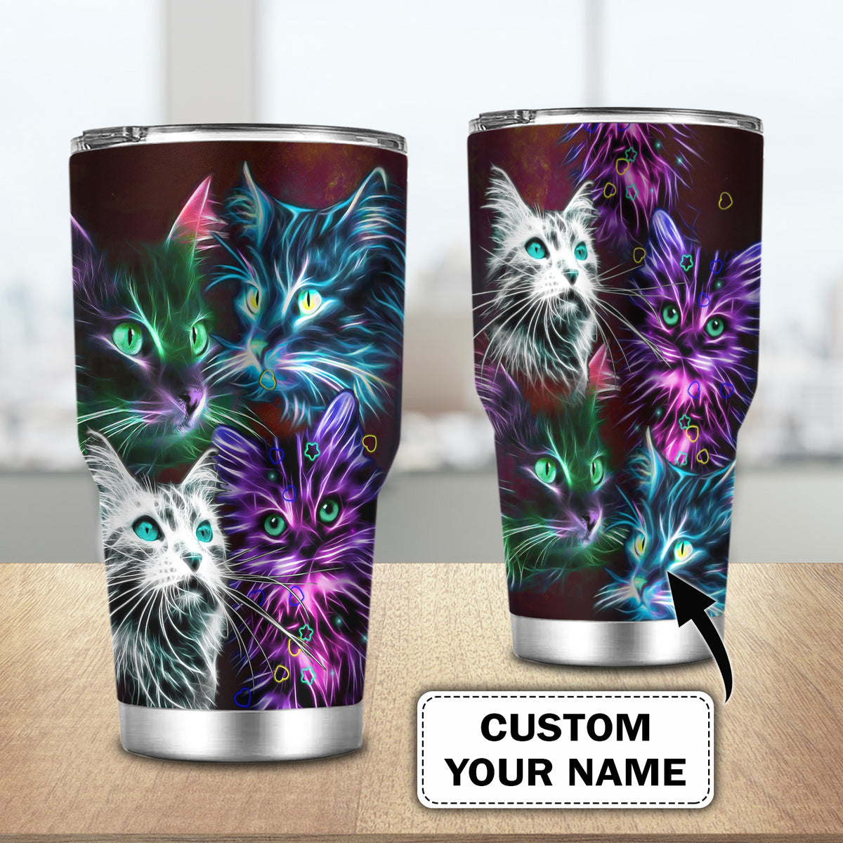 Neon cat - Custom Tumbler - Loop - H2k-h59 – Trends Personalized