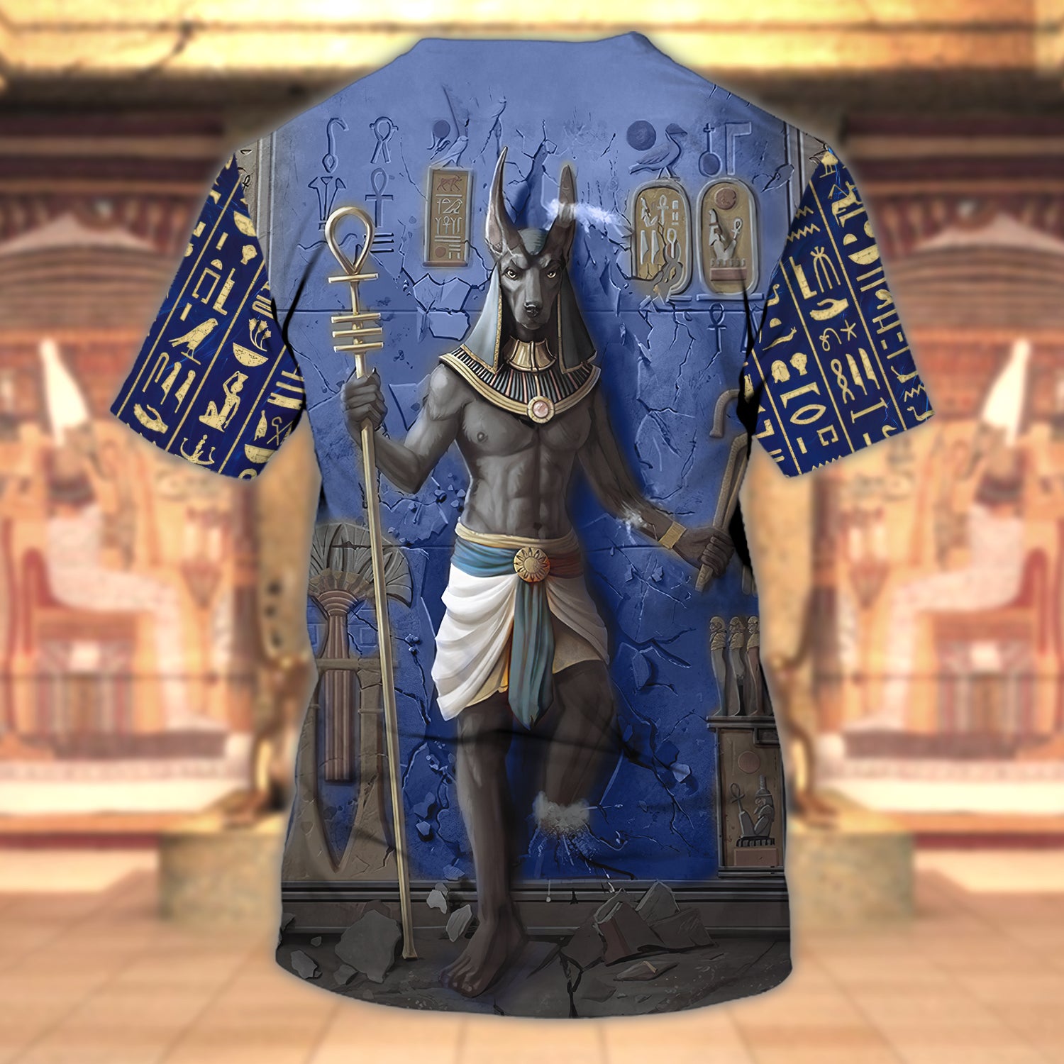 Anubis Face Blue - Personalized Name 3D T Shirt - HTA – Trends Personalized